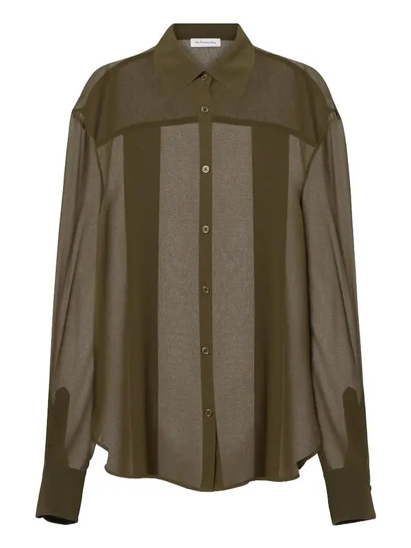 THE FRANKIE SHOP Peri Georgette Shirt - Green
