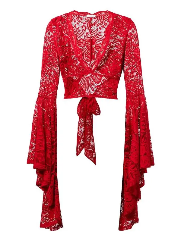 ALEXANDRA MIRO Talia Lace Top - Red