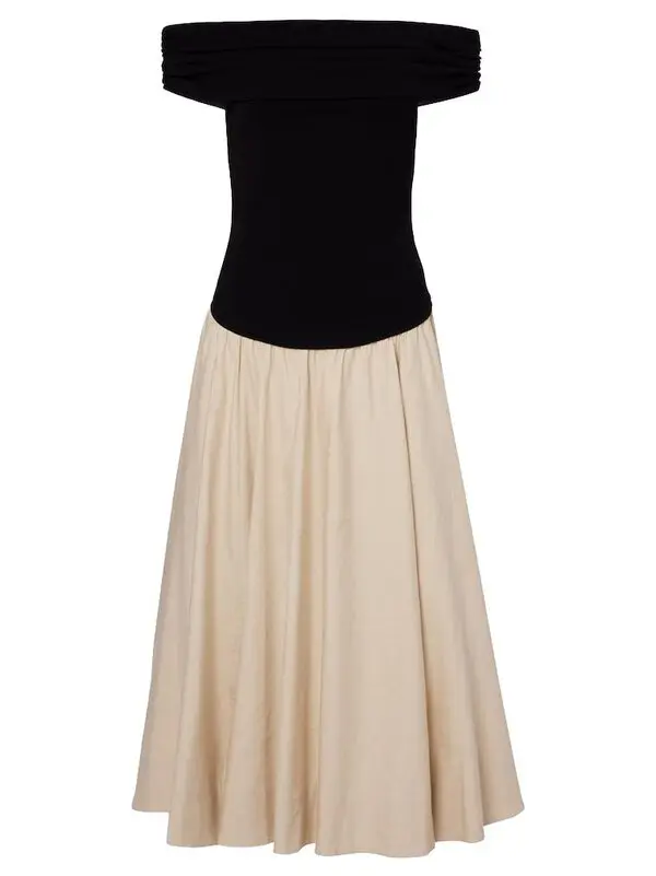 Simkhai Adaline Linen-blend Midi Dress - Black