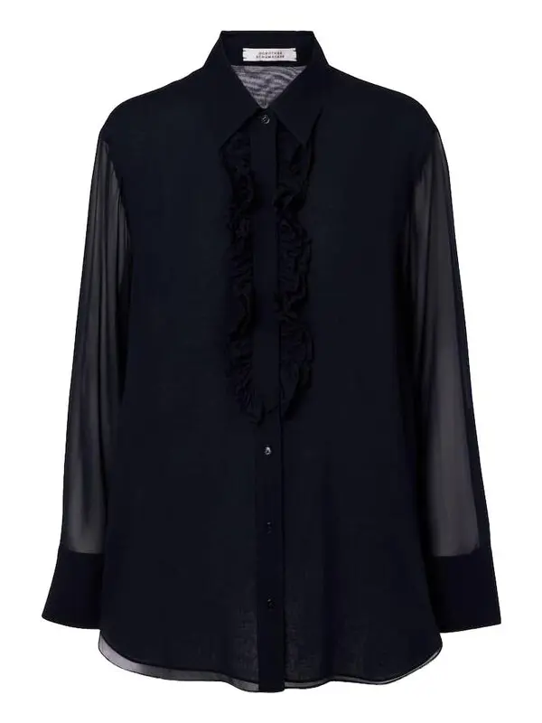Dorothee Schumacher Sheer Dreams Silk Chiffon Blouse - Blue