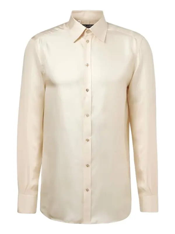 Dolce & Gabbana Silk Twill Dress Shirt - Beige