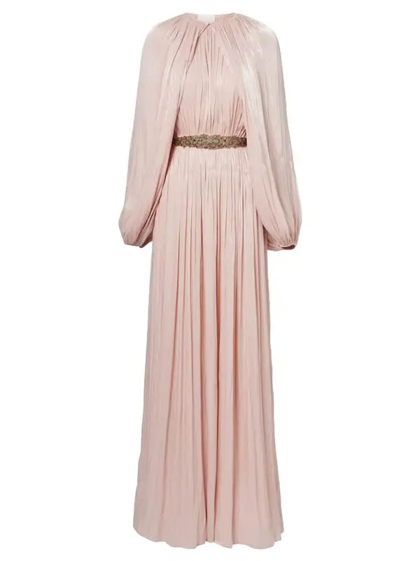 Costarellos Jazmin Georgette Lamé Gown - Pink