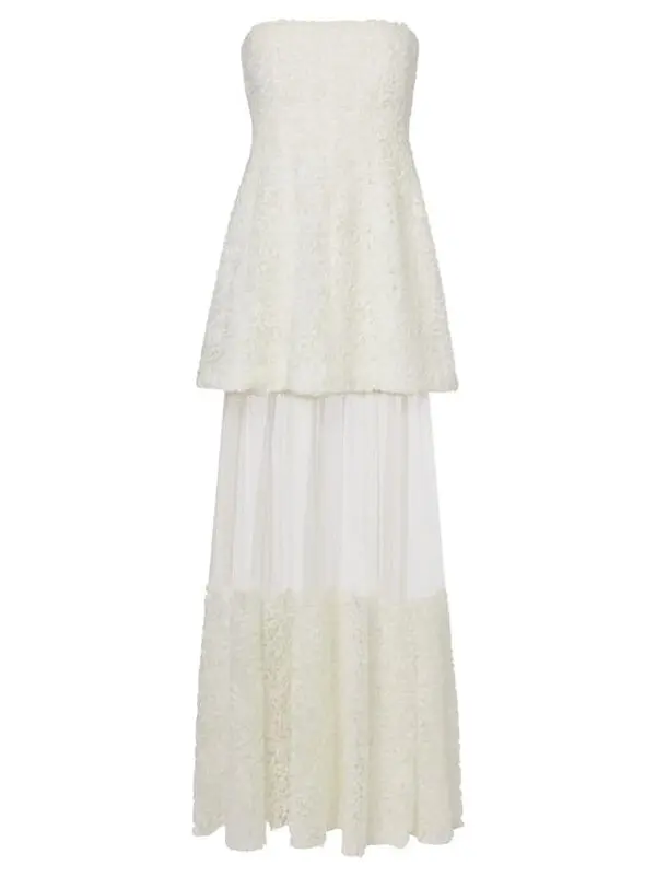 Simkhai Marella Chiffon Bustier Dress - White