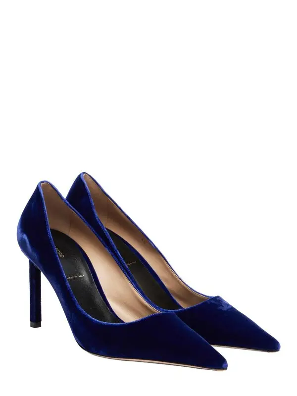 TOM FORD Betty 85 Velvet Pumps - Blue