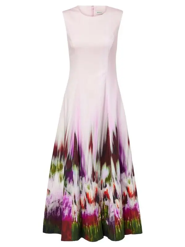Simkhai Magnolia Cotton And Rayon-blend Midi Dress - Pink