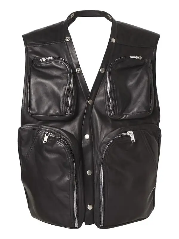 Rick Owens Lamb Leather Vest - Black