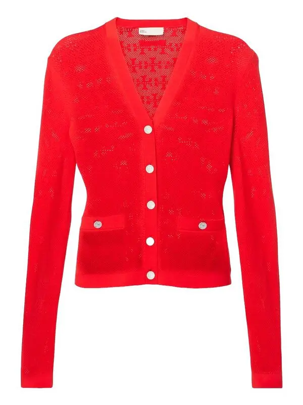 Tory Burch T Monogram Jacquard Cardigan - Red