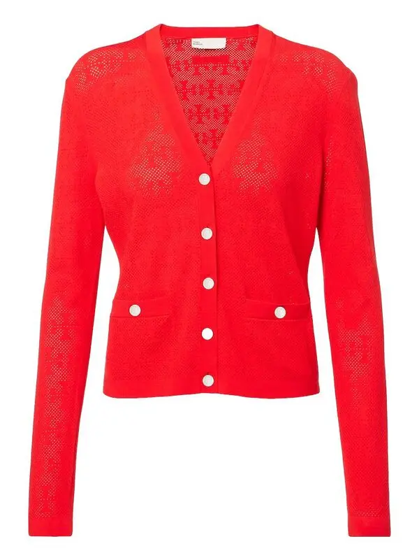Tory Burch T Monogram Jacquard Cardigan - Red