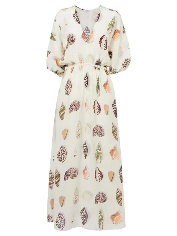 ERES Coffea Printed Silk Maxi Dress - Beige