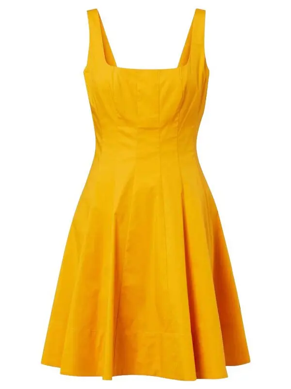 Staud Wells Cotton Poplin Mini Dress - Yellow