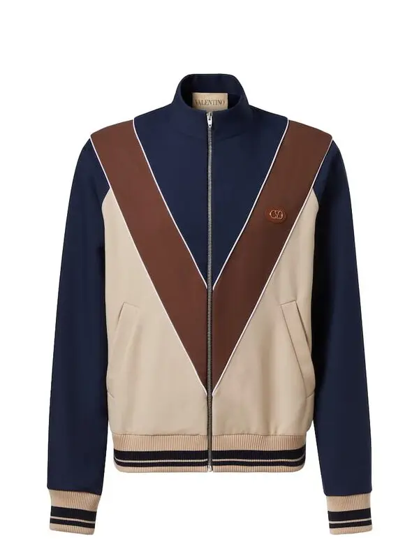 Valentino Garavani Colorblocked Logo Zip-up Sweatshirt - Blue