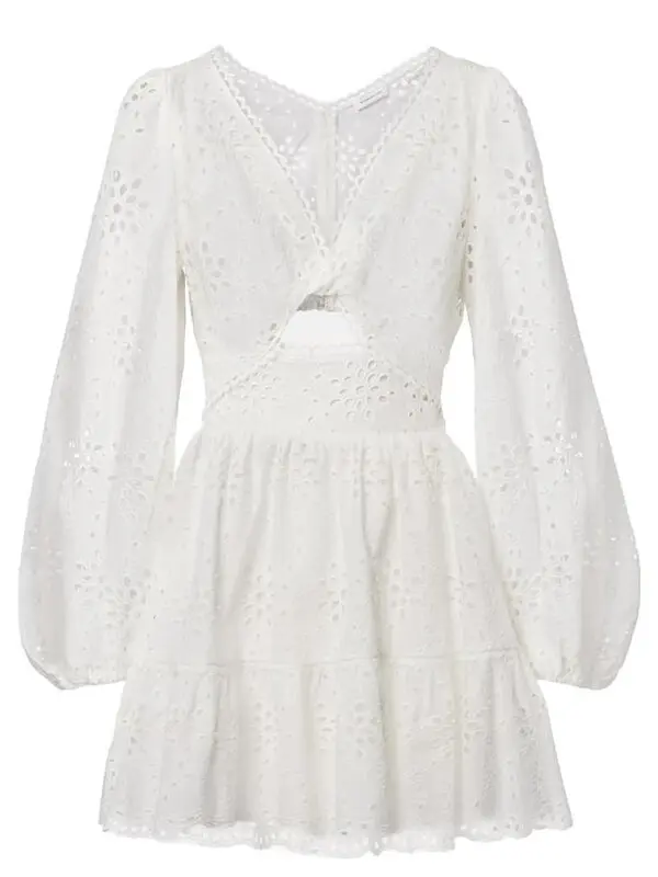 ALEXANDRA MIRO Mariah Cotton Mini Dress - White