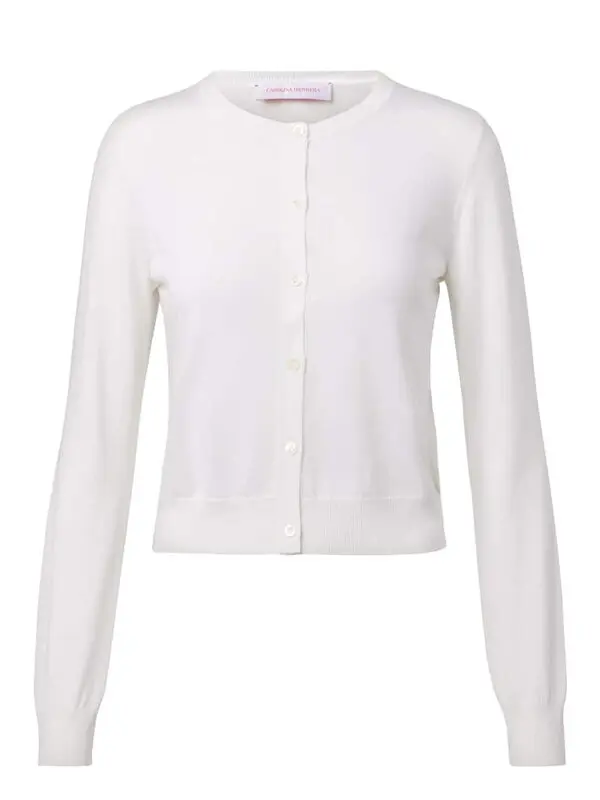 Carolina Herrera Silk And Cotton Cardigan - White