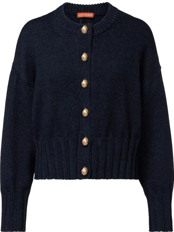 Altuzarra Liam Cotton And Silk-blend Cardigan - Blue