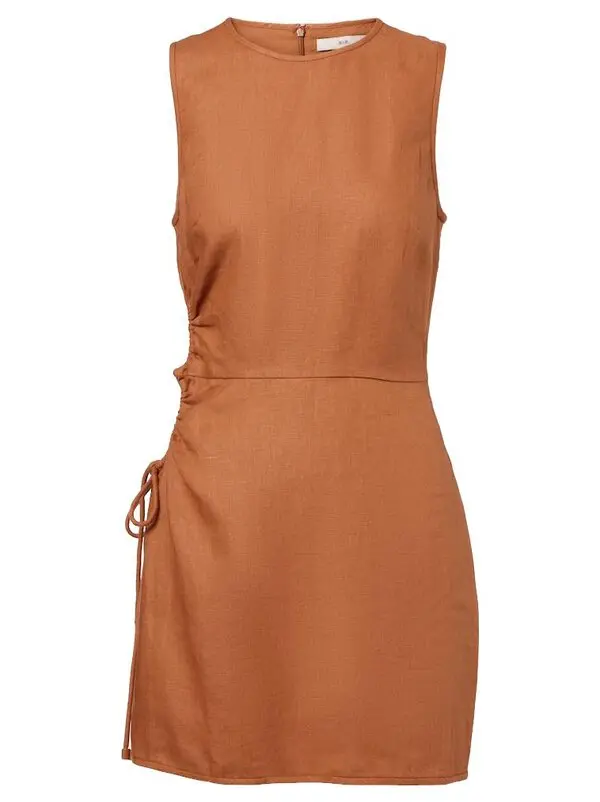 SIR. D'orsay Linen Minidress - Brown