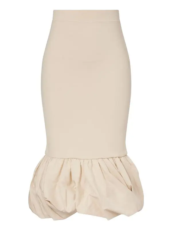 Simkhai Camille Ruffled Linen-blend Midi Skirt - Beige