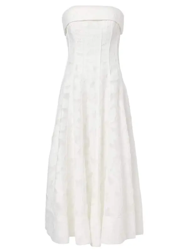 Simkhai Imogen Jacquard Bustier Dress - White