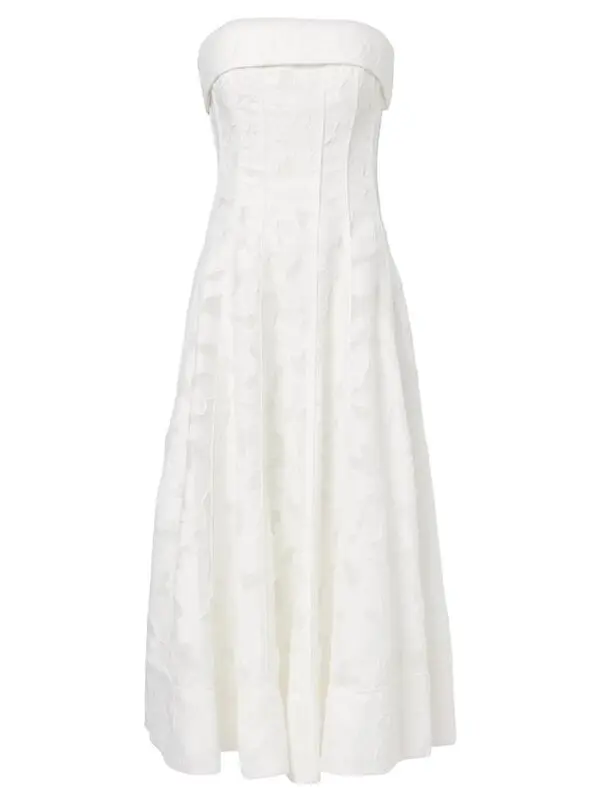 Simkhai Imogen Jacquard Bustier Dress - White
