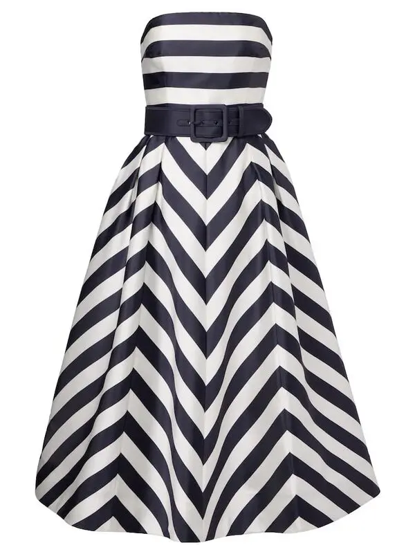 Rebecca Vallance Ariadne Striped Midi Dress - Blue