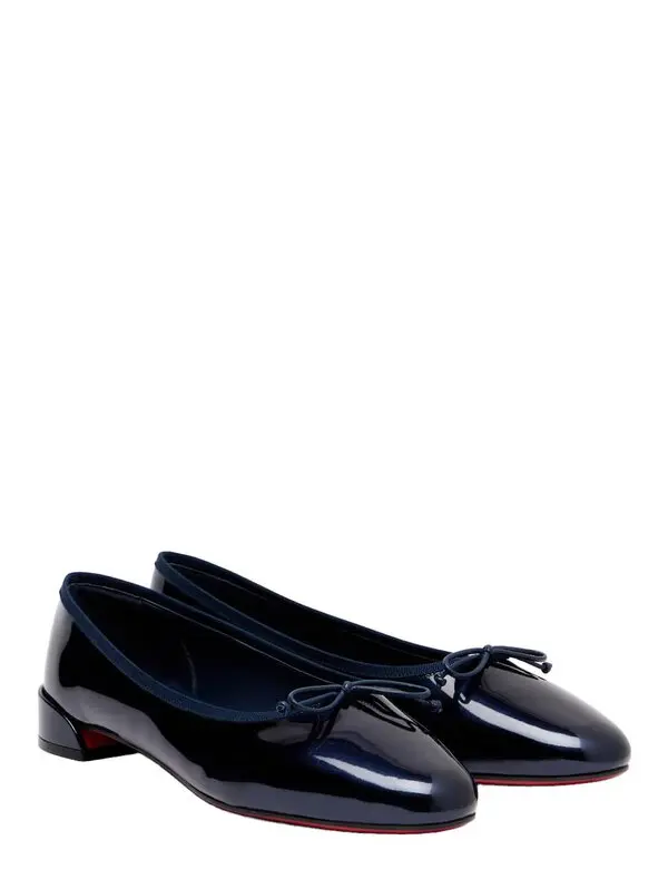 CHRISTIAN LOUBOUTIN Sweetie Jane Patent Leather Ballet Flats - Blue