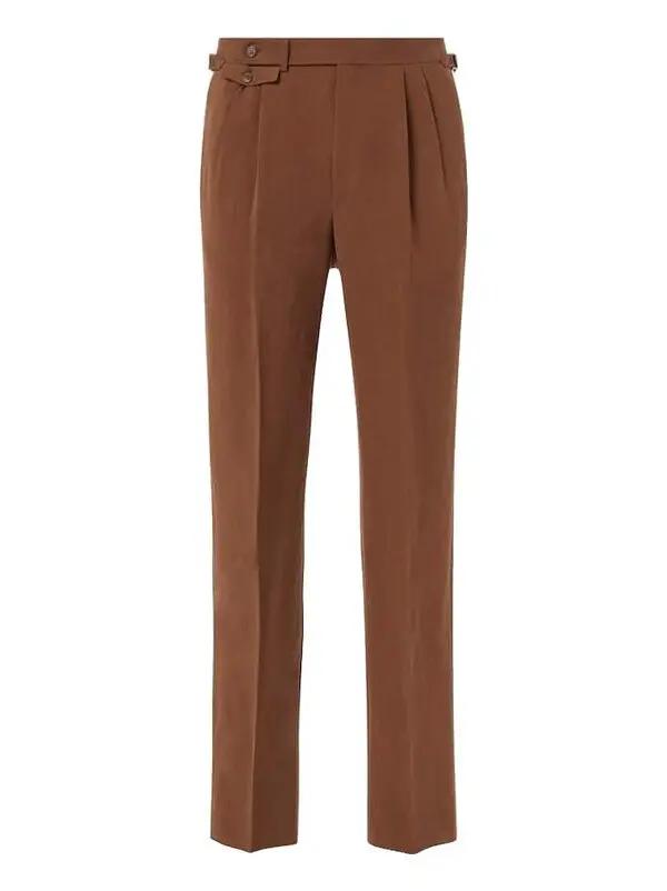 Dunhill Linen Tapered Pants - Brown
