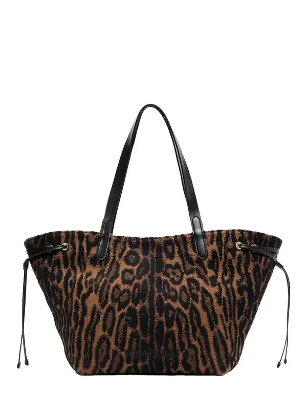 TOM FORD Jacquard Tote Bag - Brown