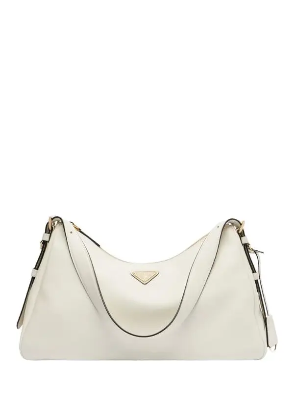 Prada Aimée Large Leather Shoulder Bag - White