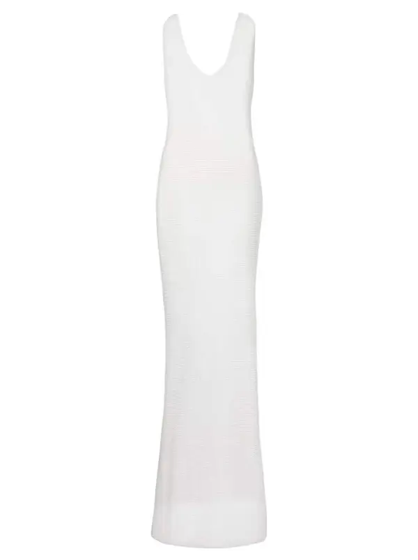BANANHOT Lamé Maxi Dress - White