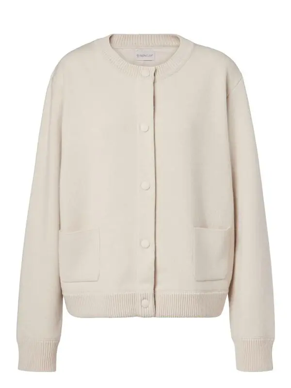 Moncler Down-paneled Wool-blend Cardigan - White