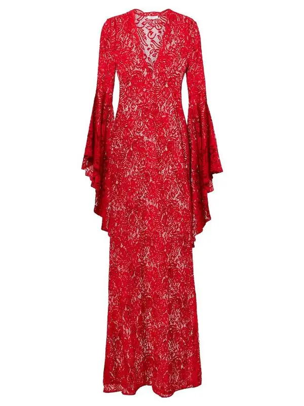 ALEXANDRA MIRO Kara Lace Beach Dress - Red