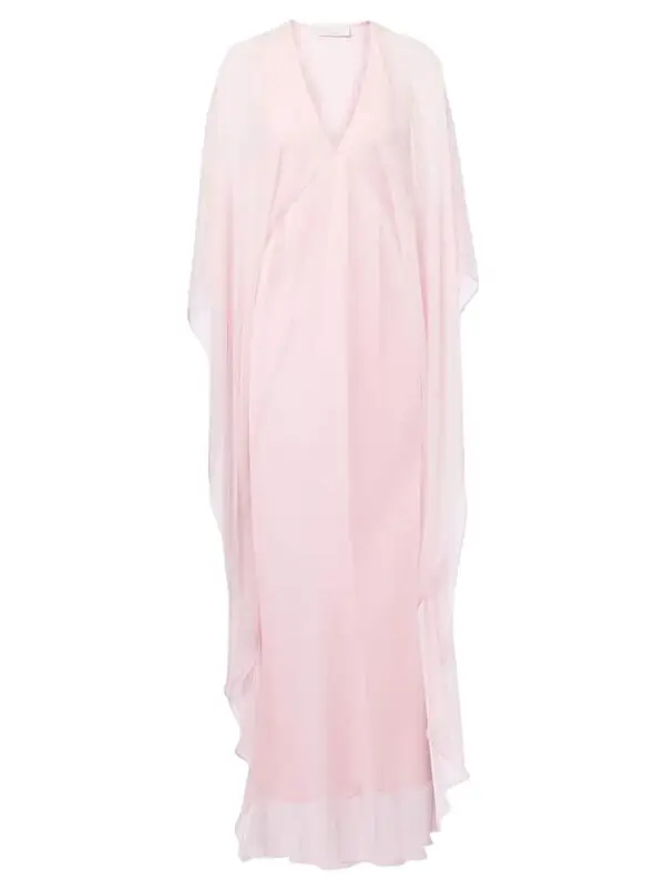 THE SEI Caped Silk Chiffon Gown - Pink