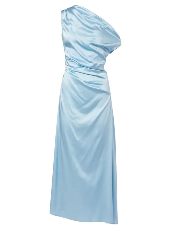 Staud Phare Silk-blend Satin Maxi Dress - Blue