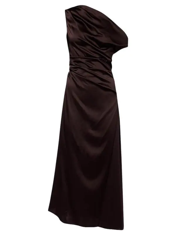Staud Phare Silk-blend Satin Cocktail Dress - Brown