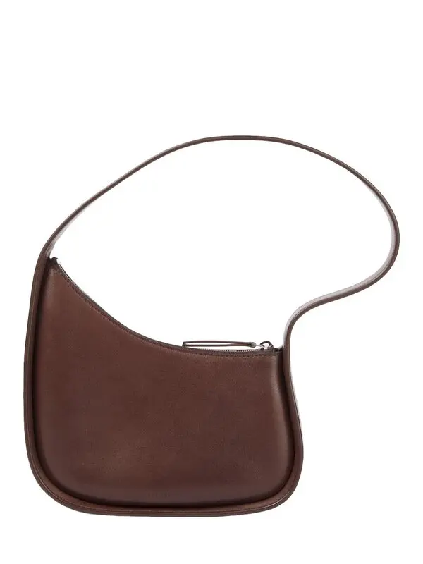 THE ROW Half Moon Leather Shoulder Bag - Brown