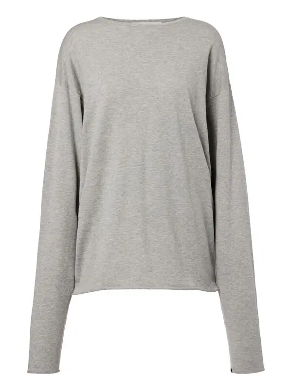 EXTREME CASHMERE X N°347 Aries Cotton And Cashmere Top - Grey