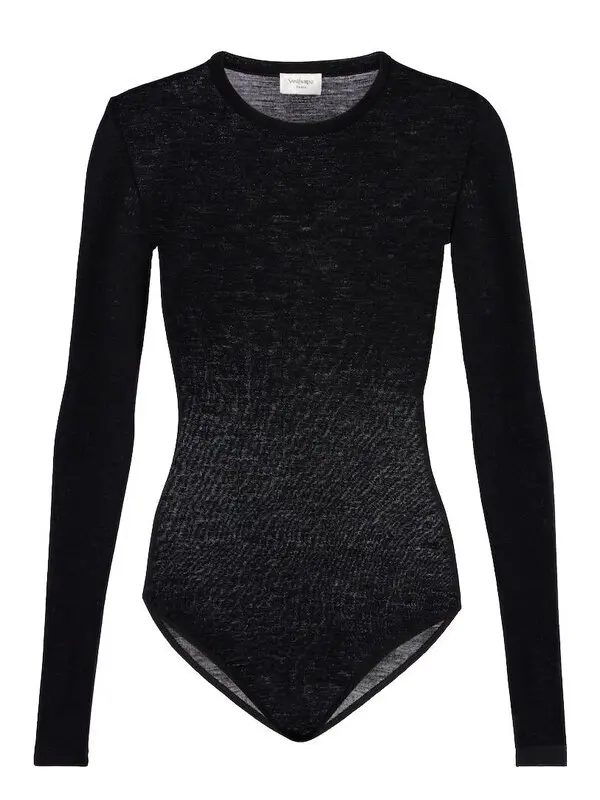 Saint Laurent Wool Jersey Bodysuit - Black