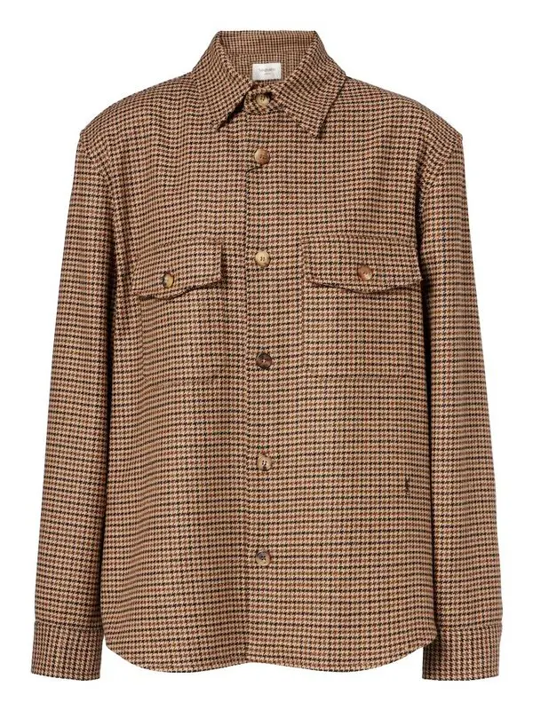 Saint Laurent Houndstooth Overshirt - Brown