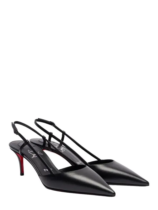 CHRISTIAN LOUBOUTIN Miss Z Sling 60 Leather Slingback Pumps - Black