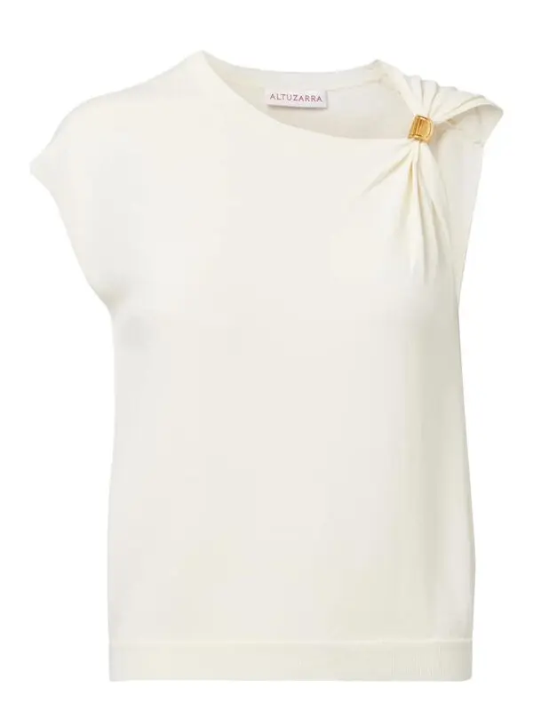 Altuzarra Asymmetrical Jersey Top - White