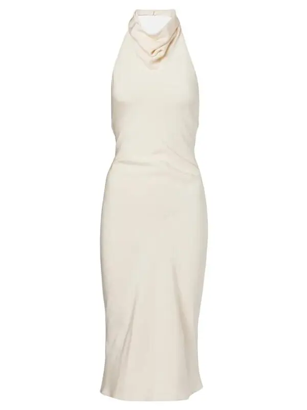 TOM FORD Halterneck Silk Sablé Cocktail Dress - White
