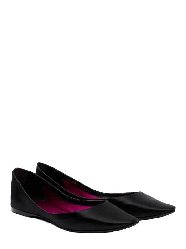 Saint Laurent Lou Satin Crêpe Ballerinas - Black