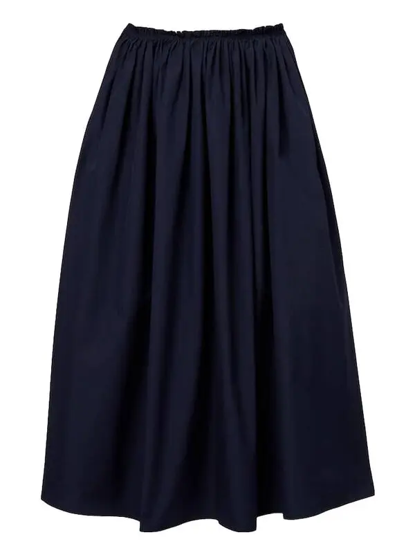 Gabriela Hearst Chiara Cotton Midi Skirt - Blue