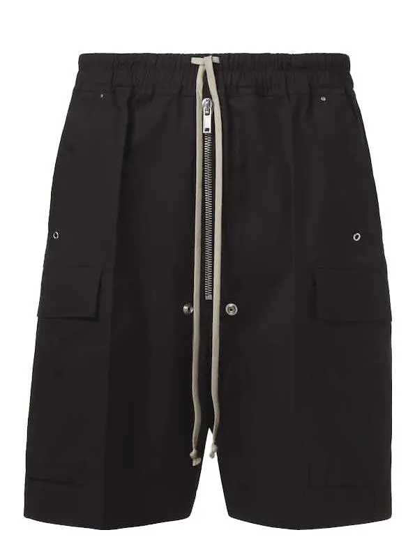 Rick Owens Cotton-blend Poplin Cargo Shorts - Black