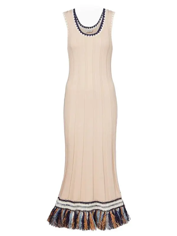 Simkhai Julianna Cotton And Cashmere Midi Dress - Beige