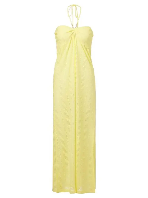 Melissa Odabash Mila Semi-sheer Halterneck Maxi Dress - Yellow