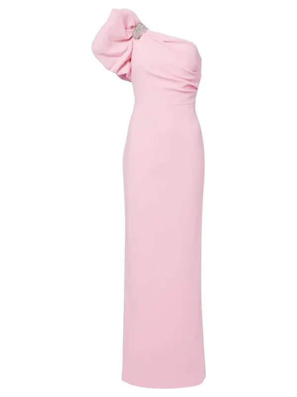 Rebecca Vallance Isabella Asymmetric Crêpe Gown - Pink