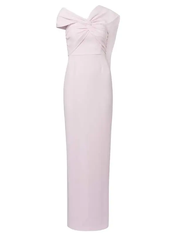 Roland Mouret Scarf-detail Asymmetric Cady Gown - Pink
