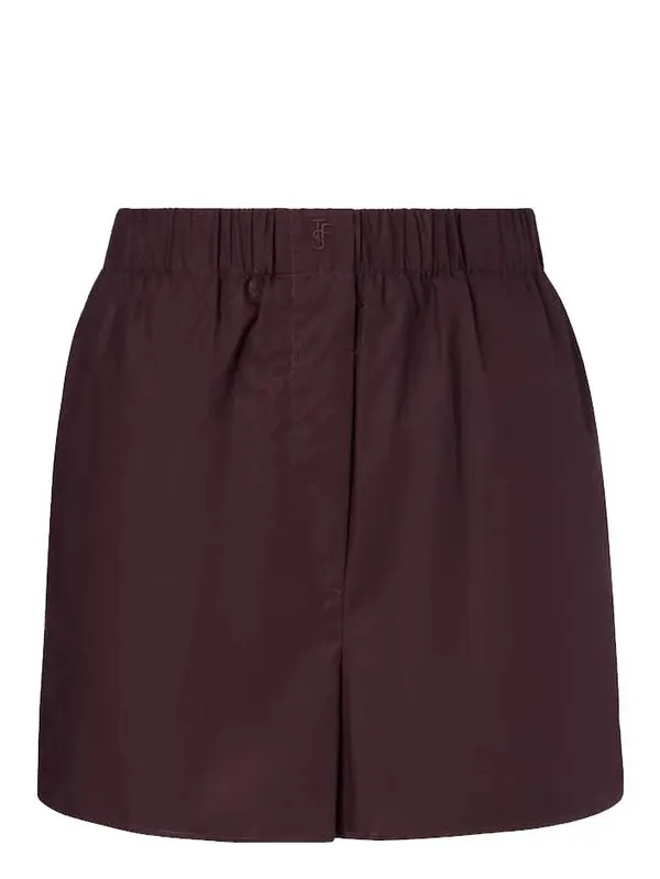 THE FRANKIE SHOP Liu Organic Cotton Shorts - Burgundy