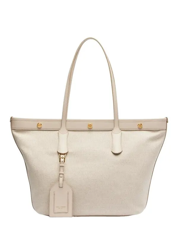 Dolce & Gabbana Canvas And Leather Tote Bag - Beige