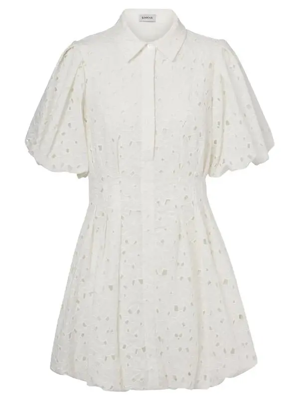 Simkhai Cleo Broderie Anglaise Cotton Mini Dress - White